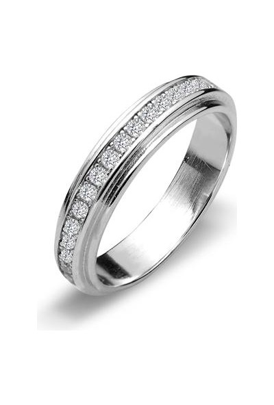 Glint Point Beyaz Zirkon Taşlı Tamtur Gümüş Yüzük