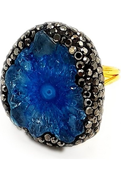 Dünyadan Hediyeler Doğal Taş Turmalin Yüzük Mavi Ayarlı Dünyadan Hediyeler Doğal Taş Turmalin Yüzük Mavi Ayarlı