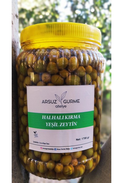 Arsuz Gurme Atelye Halhalı Kırma Yeşil Zeytin 1700 gr Arsuz Gurme Atelye Halhalı Kırma Yeşil Zeytin 1700 gr