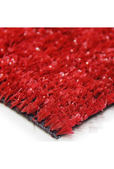 Arge Zemin Kırmızı Suni Çim Kırmızı Halı 7 mm 4 M x 19,5 M