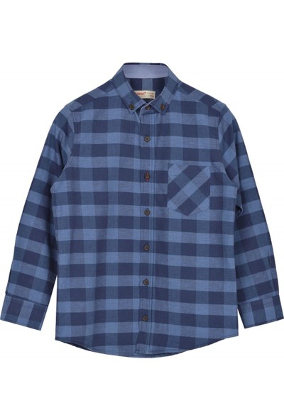 Erkek Çocuk Lacivert Renkli Dokuma Gömlek - Gc 315279 Erkek Çocuk Lacivert Renkli Dokuma Gömlek - Gc 315279