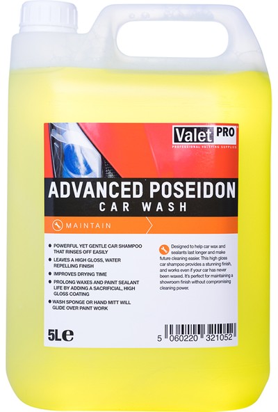 Valet Pro Advanced Poseidon Cilalı Parlatıcı Şampuan 5 Lt