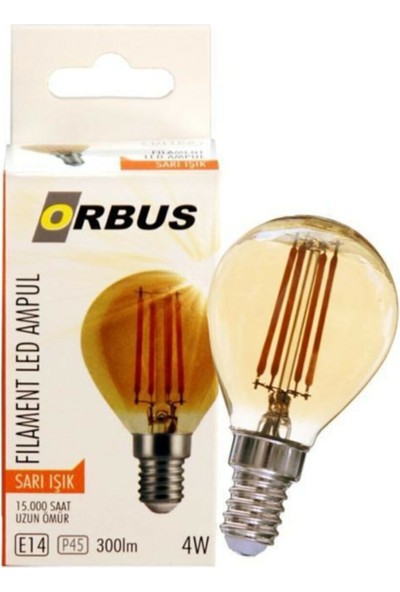 Orbus Dekoratif 4 W E14 Duy Sarı Amber Rustik LED Ampul Orbus Dekoratif 4 W E14 Duy Sarı Amber Rustik LED Ampul