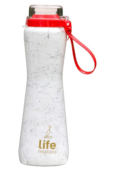 Life Matara Şeffaf Kapak Suluk Beyaz Mermer Cam Matara 750 cc A0023 Life Matara Şeffaf Kapak Suluk Beyaz Mermer Cam Matara 750 cc A0023