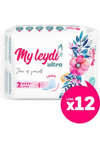 Myleydi Ultra Hijyenik Ped Uzun 8'li 12 Paket Myleydi Ultra Hijyenik Ped Uzun 8'li 12 Paket