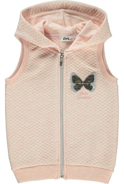 Civil Girls Kız Çocuk Kapüşonlu Yelek 2-5 Yaş Pembe