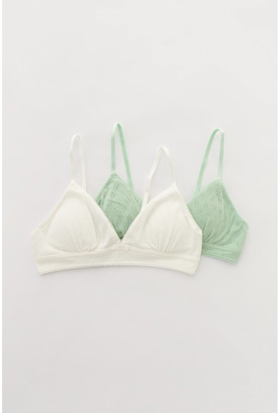 Penti Çok Renkli My First Bra Teen Heart Pointel 2li Penti Çok Renkli My First Bra Teen Heart Pointel 2li