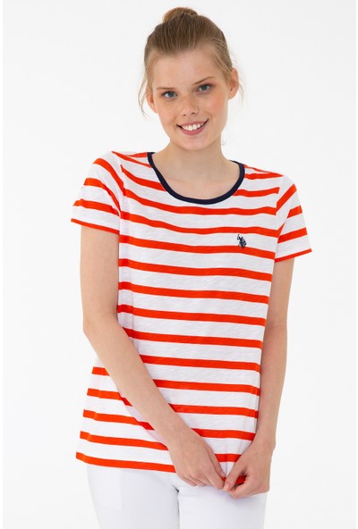 U.S. Polo Assn. Bayan Koyu Nar Çiçeği T Shirt