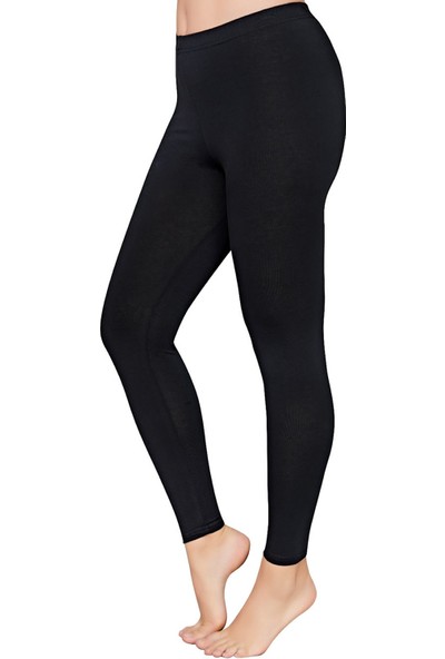 Alışveriş Meydanı Siyah Uzun Likralı Penye Pamuk Tayt Alışveriş Meydanı Siyah Uzun Likralı Penye Pamuk Tayt