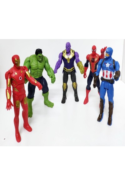 Suden Thanos Örümcek Adam Ironman Hulk Oyuncak Işıklı 5li Set 15 cm Suden Thanos Örümcek Adam Ironman Hulk Oyuncak Işıklı 5li Set 15 cm