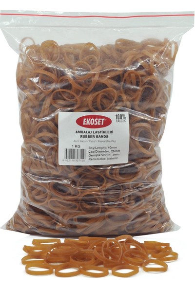 Ekoset Kalın Paket Para Lastiği 40X4MM 1kg