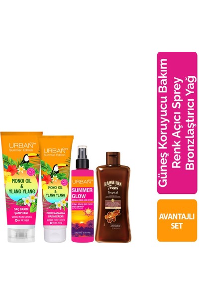 URBAN Care Summer-Monoi Yağı&Ylang Ylang Güneş Koruyucu Set + Hawaiian Tropic Bronzlaştırıcı Yağ URBAN Care Summer-Monoi Yağı&Ylang Ylang Güneş Koruyucu Set + Hawaiian Tropic Bronzlaştırıcı Yağ