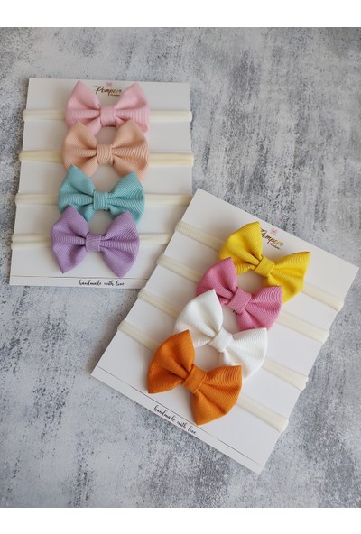 Pempem Bandana Kız Bebek 8 Li Fiyonk Bandana Set