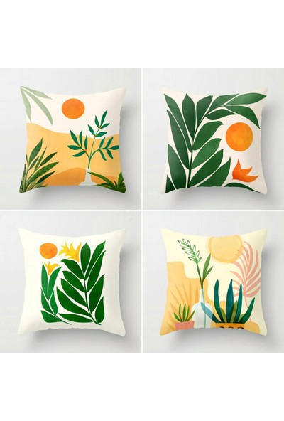 Ay Dijital 4'lü Yastık Kırlent Kılıfı ve Dekoratik Yastık Kılıfı