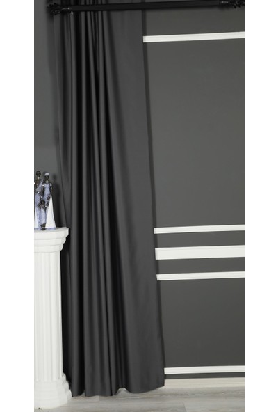 Taç Düz Dikiş Taç Blackout Karartma Güneşlik Gri