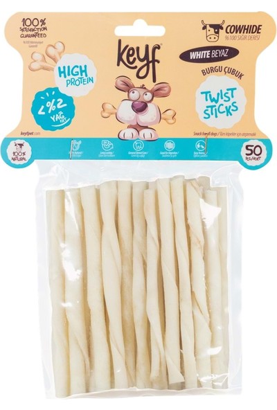Keyf Twist Stıck White-Beyaz Burgu Çubuk-50'li Keyf Twist Stıck White-Beyaz Burgu Çubuk-50'li
