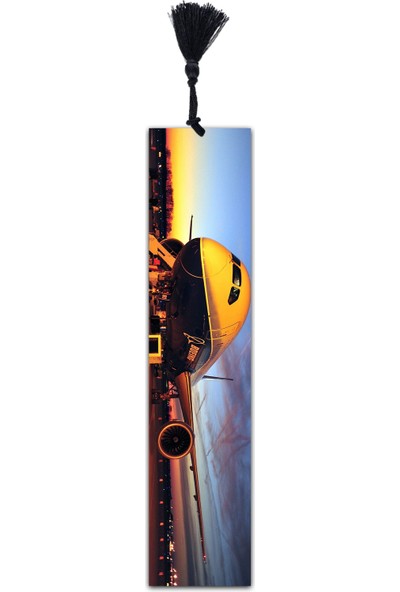 Cupgel Boeing Uçak Baskılı Mdf Kitap Ayracı