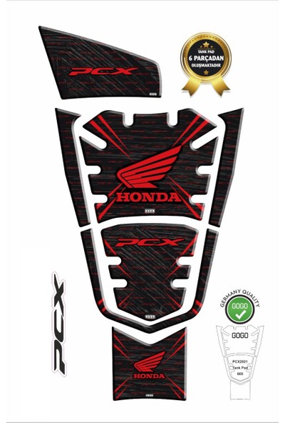 Modifiye Honda Pcx 125 2021 Tank Pad 7 Parça 005