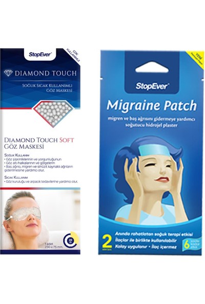 Stopever Ikili Combo Paket - Stopever Dıamond Touch Soft Göz Maskesi & Stopever Mıgraıne Patch Stopever Ikili Combo Paket - Stopever Dıamond Touch Soft Göz Maskesi & Stopever Mıgraıne Patch