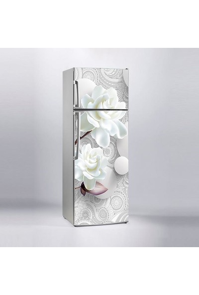 Sticker Art Buzdolabı Sticker Kaplama Dolap Kaplama Etiketi 3D Beyaz Gül Sticker Art Buzdolabı Sticker Kaplama Dolap Kaplama Etiketi 3D Beyaz Gül
