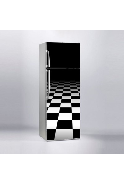 Sticker Art Buzdolabı Sticker Kaplama Dolap Kaplama Etiketi Siyah Beyaz Kare