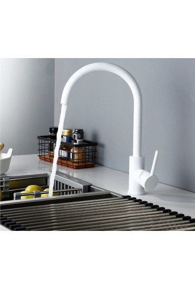 Sardıcı Mutfak Eviye Bataryası Beyaz Musluk