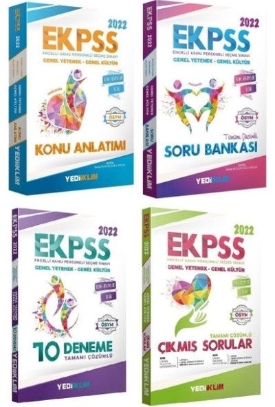 Yedi İklim Yayınları 2022 EKPSS Genel Yetenek Genel Kültür Konu + Soru Bankası + Deneme + Çıkmış Sorular 4'lü Set Yedi İklim Yayınları 2022 EKPSS Genel Yetenek Genel Kültür Konu + Soru Bankası + Deneme + Çıkmış Sorular 4'lü Set