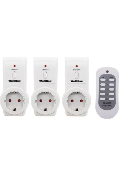 Wellhise Uzaktan Kumandalı 3'lü Priz Seti 3680W Çocuk Korumalı Priz Wellhise Uzaktan Kumandalı 3'lü Priz Seti 3680W Çocuk Korumalı Priz