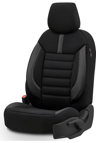 Otom Limited Design Airbag Dikişli Ekstra Destekli Oto Koltuk Kılıfı Tam Set Siyah - Gri Otom Limited Design Airbag Dikişli Ekstra Destekli Oto Koltuk Kılıfı Tam Set Siyah - Gri