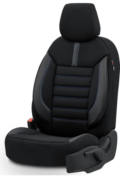 Otom Limited Design Airbag Dikişli Ekstra Destekli Oto Koltuk Kılıfı Tam Set Siyah - Mavi Otom Limited Design Airbag Dikişli Ekstra Destekli Oto Koltuk Kılıfı Tam Set Siyah - Mavi