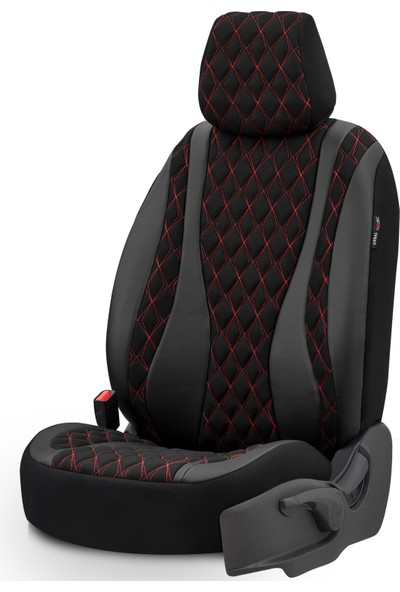 Otom Emperor Design Airbag Dikişli Ekstra Destekli Exclusive Oto Koltuk Kılıfı Siyah - Kırmızı Otom Emperor Design Airbag Dikişli Ekstra Destekli Exclusive Oto Koltuk Kılıfı Siyah - Kırmızı