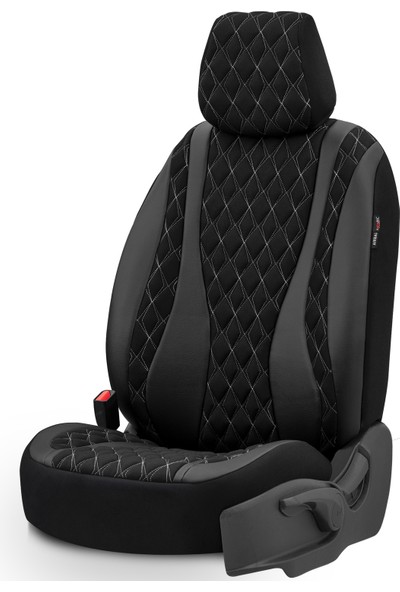 Otom Emperor Design Airbag Dikişli Ekstra Destekli Exclusive Oto Koltuk Kılıfı Siyah - Gri Otom Emperor Design Airbag Dikişli Ekstra Destekli Exclusive Oto Koltuk Kılıfı Siyah - Gri