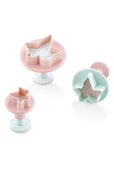 Sun Plastik 3'lü Yaprak Basmalı Şeker Hamur Kesici