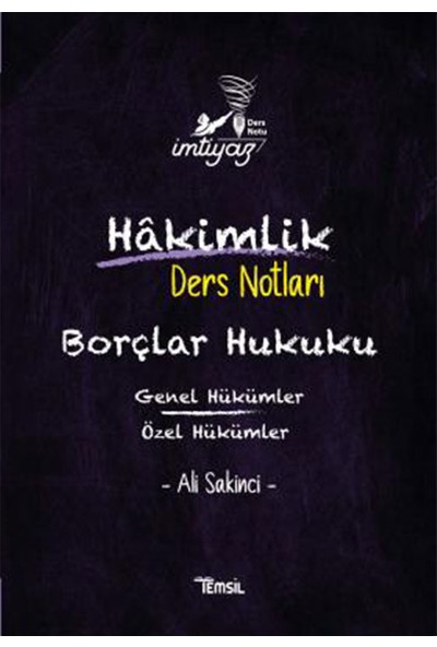 Temsil Kitap İmtiyaz Borçlar Hukuku Genel Hükümler & Özel Hükümler Ders Notları Temsil Kitap İmtiyaz Borçlar Hukuku Genel Hükümler & Özel Hükümler Ders Notları