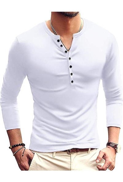 Runningman Erkek Rahat Kesim Polo Yaka Uzun Kollu Tişört-Beyaz Runningman Erkek Rahat Kesim Polo Yaka Uzun Kollu Tişört-Beyaz