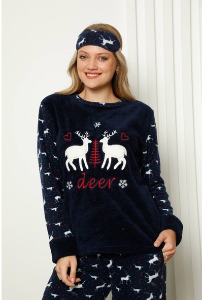 Akbeniz Welsoft Polar Kadın Manşetli Pijama Takımı 8420 Akbeniz Welsoft Polar Kadın Manşetli Pijama Takımı 8420