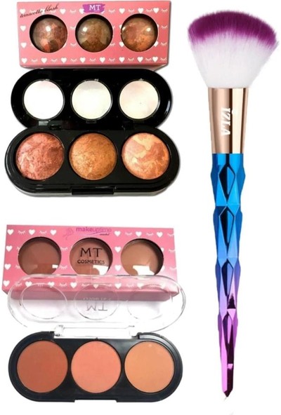 MT Makeuptime 3'lü Mat Allık + Terracotta Allık + Allık Fırçası Seti MT Makeuptime 3'lü Mat Allık + Terracotta Allık + Allık Fırçası Seti