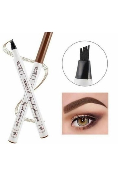 Rose Mikroblading Kalıcı Kaş Kalemi Ucu Tırtıklı Kahverengi