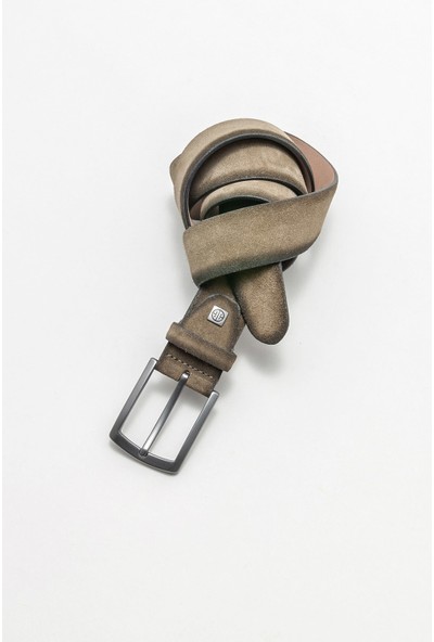 Elle Yeşil Deri Erkek Kemer