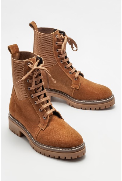 Elle Taba Deri Kadın Günlük Düz Bot