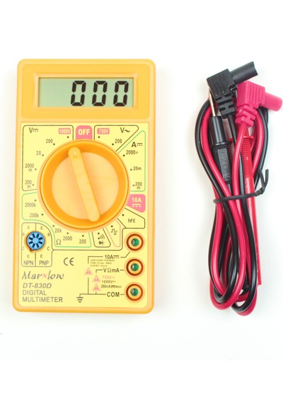 Marxlow DT-830D Dijital Multimetre(Avometre) - Sarı Ölçü Aleti Marxlow DT-830D Dijital Multimetre(Avometre) - Sarı Ölçü Aleti