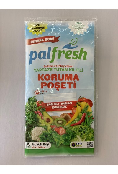 Palfresh Sebze ve Meyveleri Taze Tutan Kilitli Koruma Poşeti Palfresh Sebze ve Meyveleri Taze Tutan Kilitli Koruma Poşeti