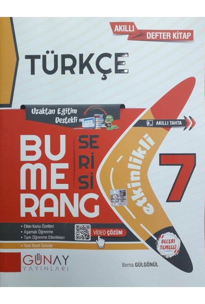 Günay Yayınları 7.Sınıf Bumerang Etkinlikli Türkçe Günay Yayınları 7.Sınıf Bumerang Etkinlikli Türkçe