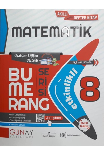Günay Yayınları 8. Sınıf Bumerang Etkinlikli Matematik Günay Yayınları 8. Sınıf Bumerang Etkinlikli Matematik