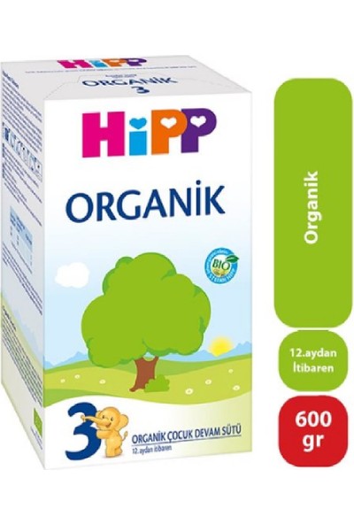 Hipp 3 Organik Devam Sütü 600 gr