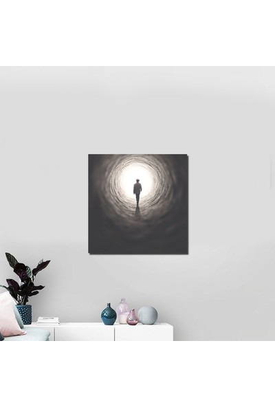 Mrv Dekor Tüneldeki Adam Cam Tablo Temperli Cam