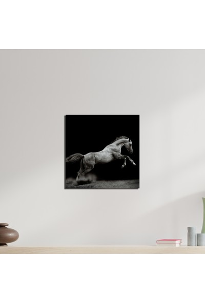 Mrv Dekor Koşan At Cam Tablo Temperli Cam