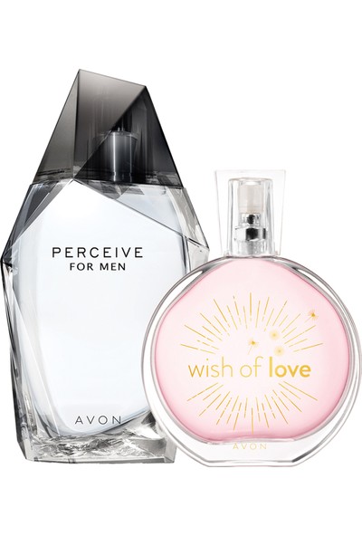 Avon Perceive Erkek Parfüm ve Wish Of Love Kadın Parfüm PAKETI100 ml Avon Perceive Erkek Parfüm ve Wish Of Love Kadın Parfüm PAKETI100 ml