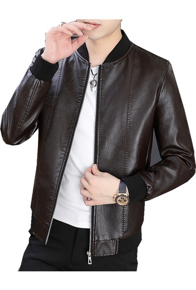 Cikrilan Moda Erkek Deri Kısa Deri Ceket Motosiklet Açık Sıcak Ceket Suni Deri Dış Giyim Cikrilan Moda Erkek Deri Kısa Deri Ceket Motosiklet Açık Sıcak Ceket Suni Deri Dış Giyim