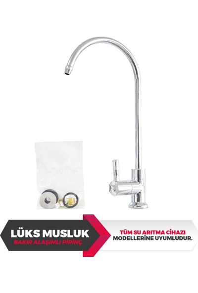 Hanedan Su Arıtma Cihazları Için Lüks Musluk Gümüş Renkli Arıtma Musluk